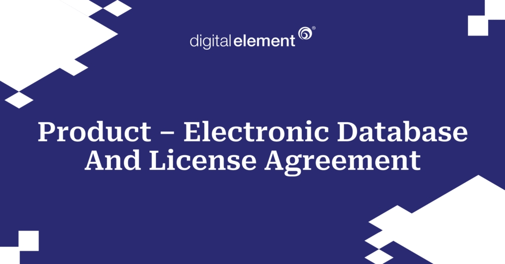 Product – Electronic Database And License Agreement - Digital Element